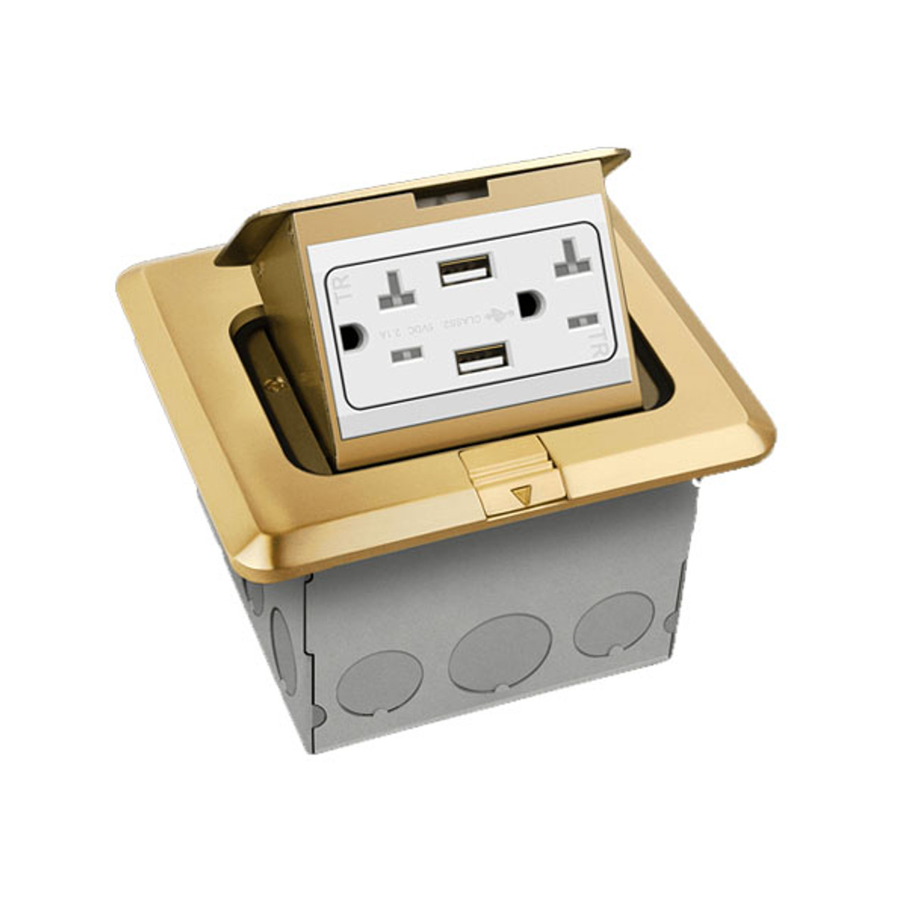 1 Gang Floor Box Assembly 20a Tamper Weather Resistant Receptacle