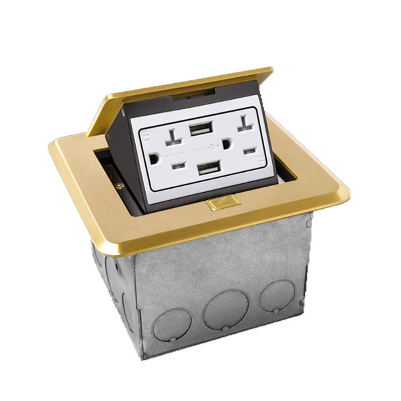Soft Pop Up Floor Box Assembly Duplex Tamper Resistant 4a Usb Port