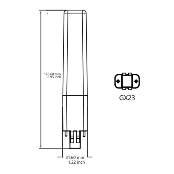 8 Watt LED LP Lamp, GX23 Base