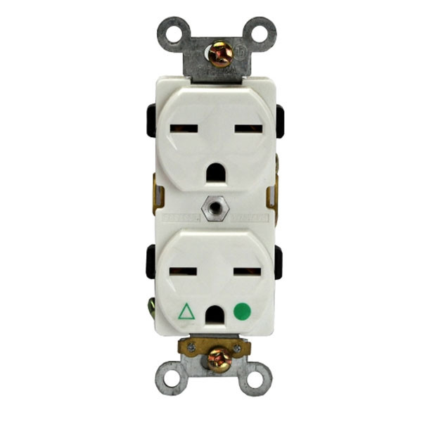 Enerlites Industrial Grade Isolated Ground Duplex Receptacle 15A/250V