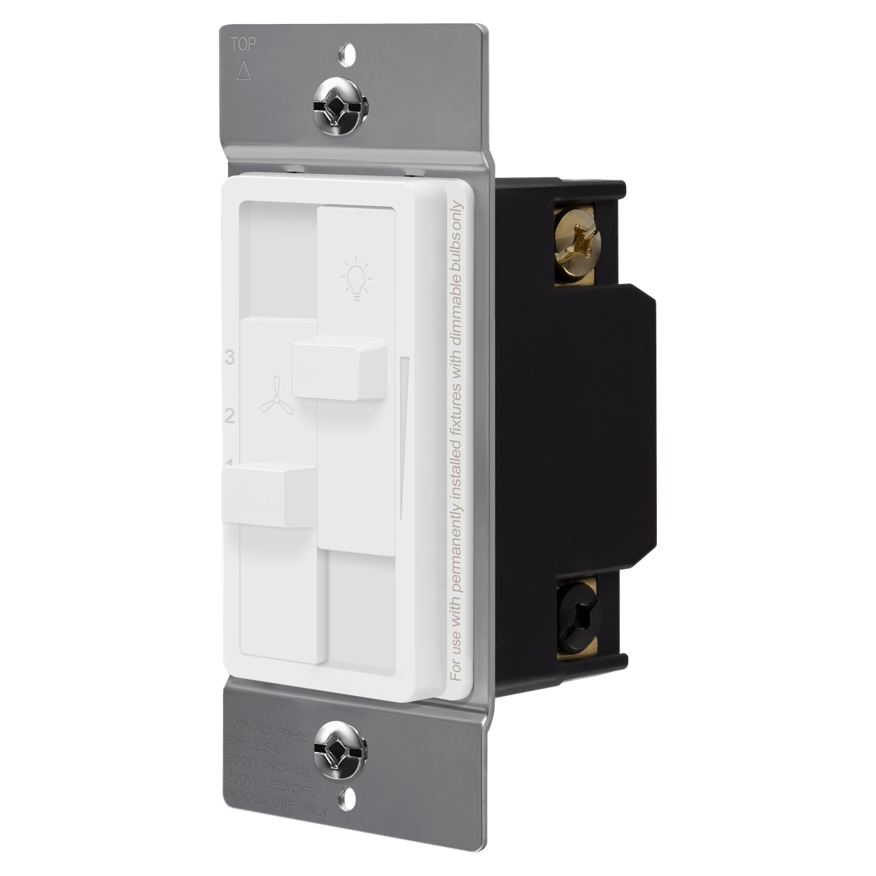 3-Speed Fan Control and LED Dimmer, Single Pole