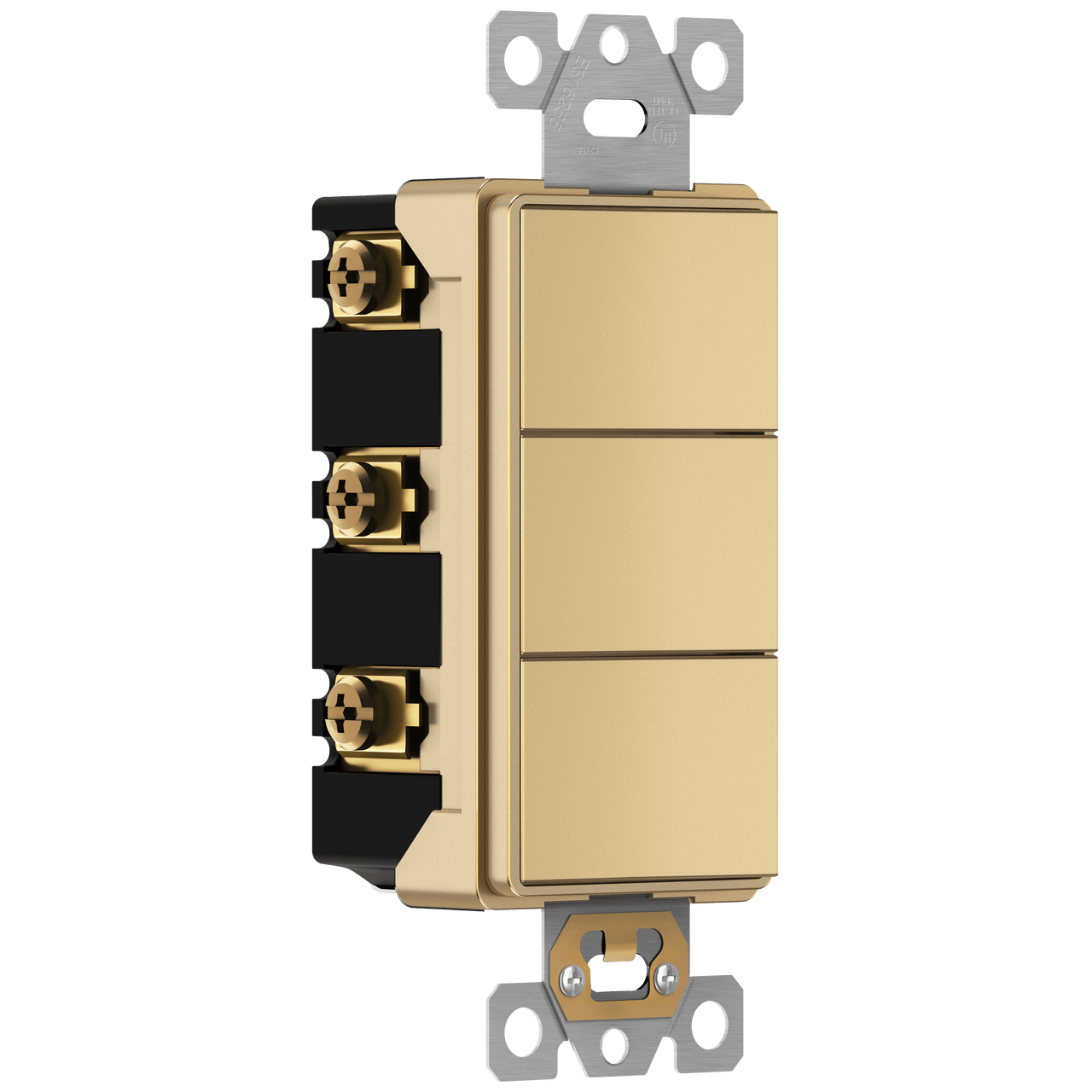 Triple Rocker Switch, Combination Device, Gold