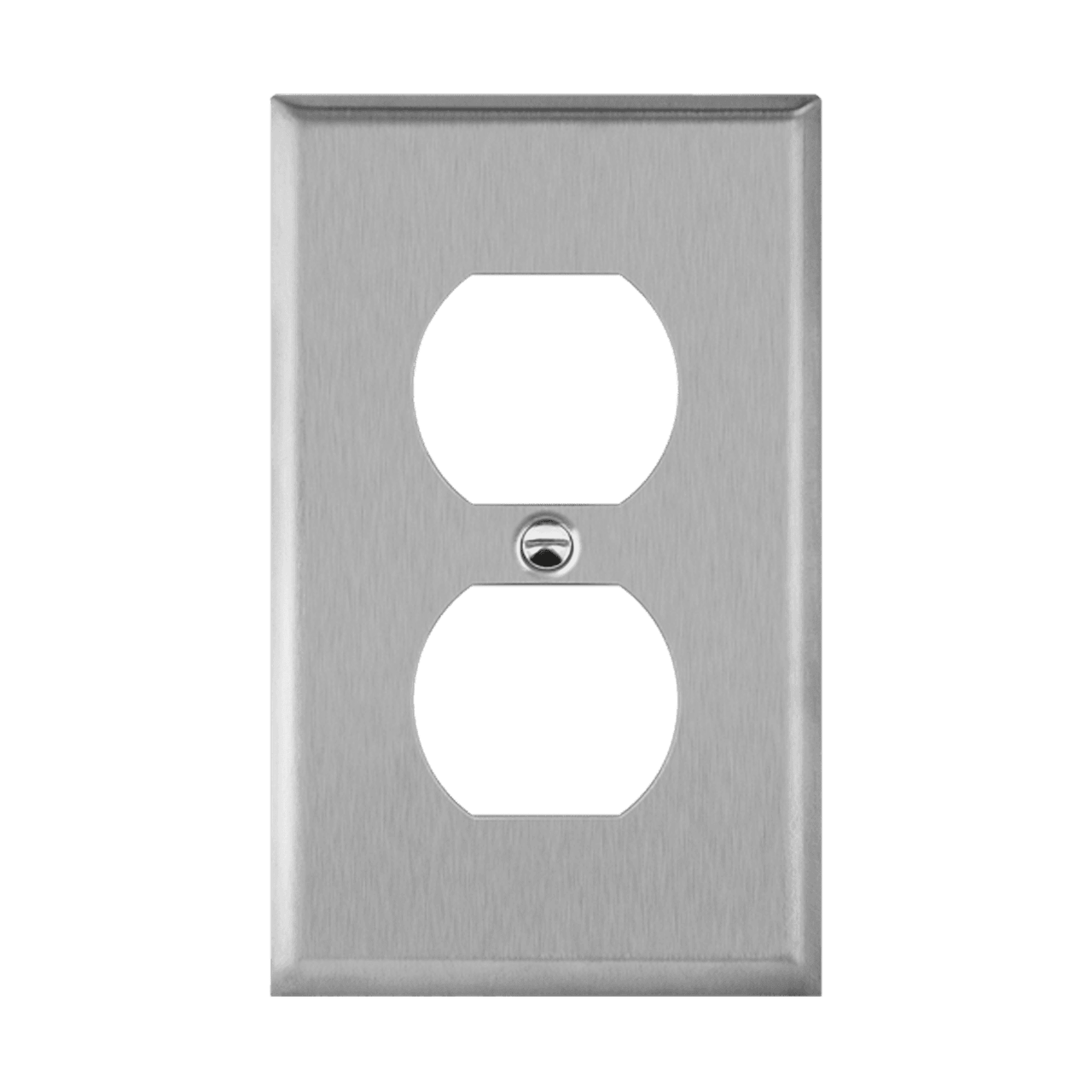 Antimicrobial 1-Gang Duplex Wall Plate, Mid-Size, Stainless Steel
