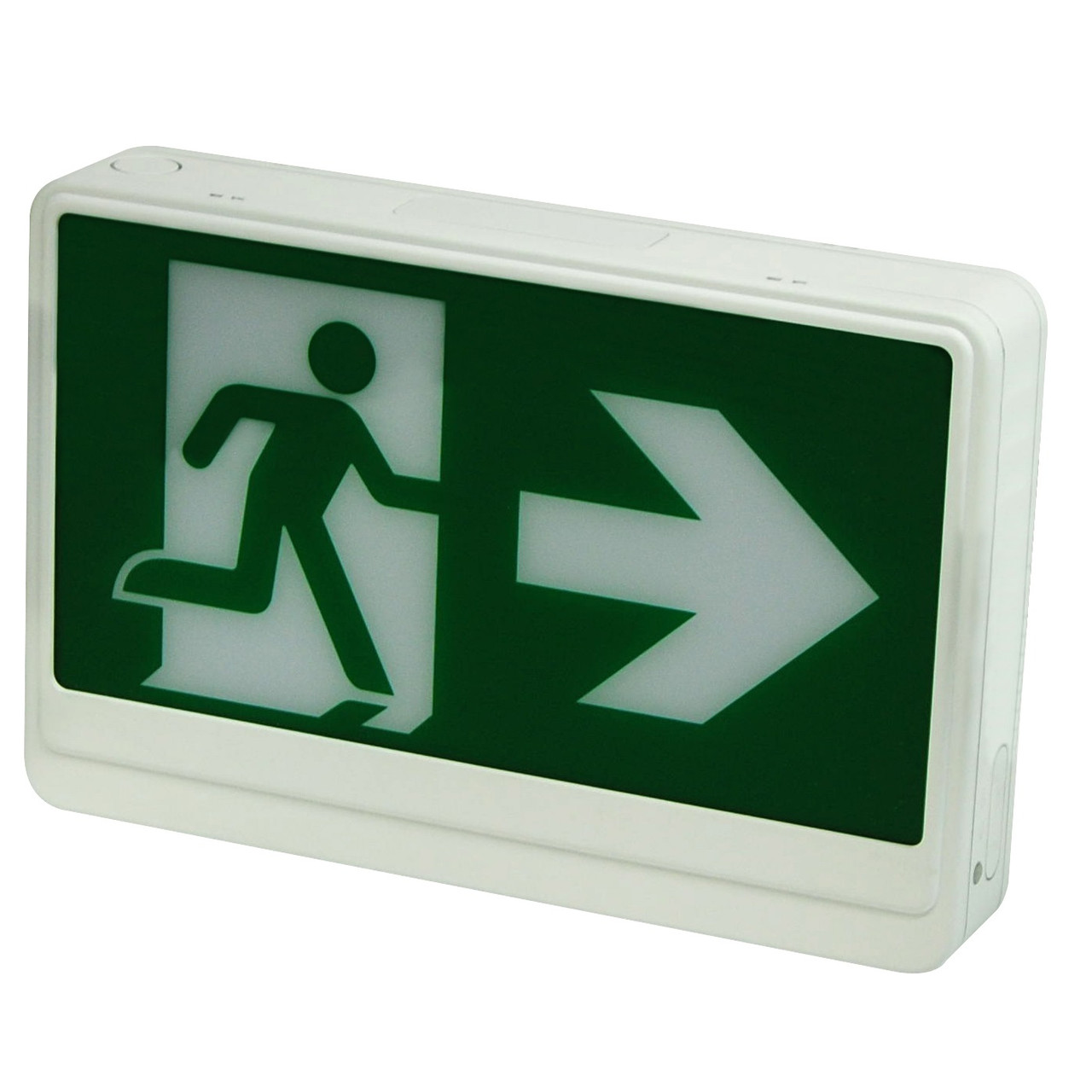 Running Man LED Exit Sign, Universal Single/ Double Face, White Housing ...