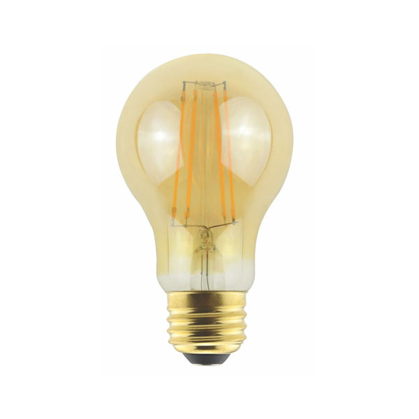 5 Watt LED A-Shape (A19) Filament Amber Bulb, E26 Medium Base