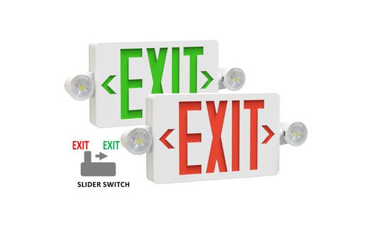 Emergence Series, White Thermoplastic Combination Exit Sign/Emergency ...