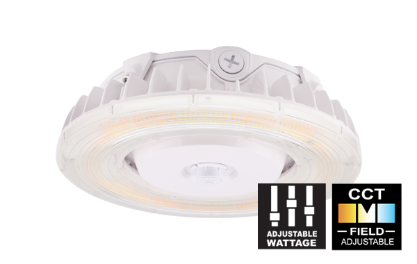 Round LED Parking Garage Canopy Luminaire, 55W, Adjustable CCT 3000K ...