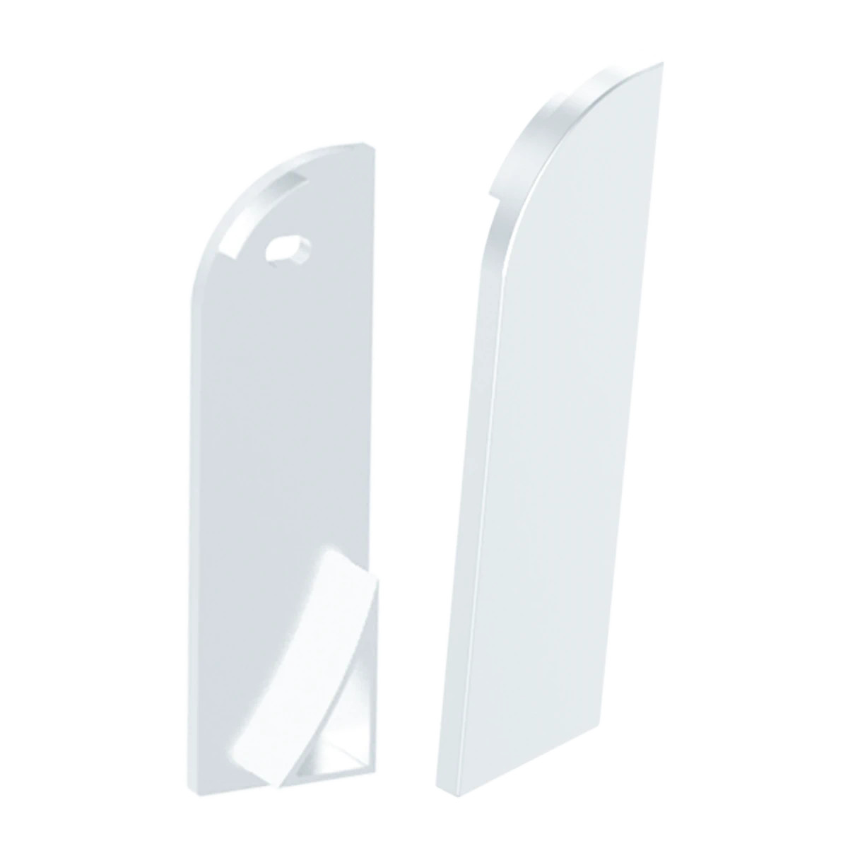 Baseboard Extrusion, End Caps, White Finish