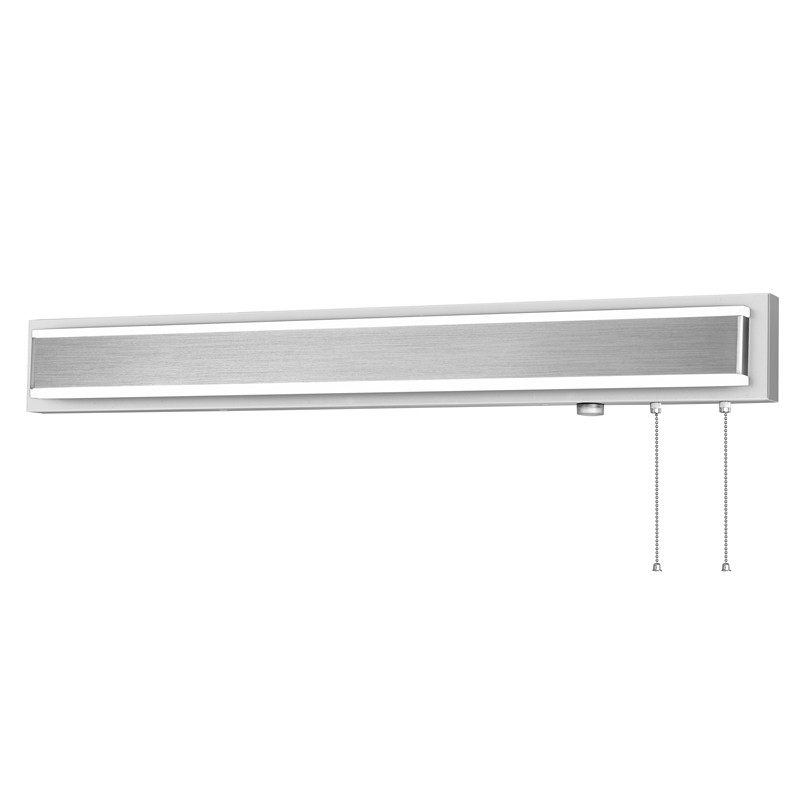 3ft Hospital Overbed Light, 34W, Brushed Aluminum, Black, Acrylic