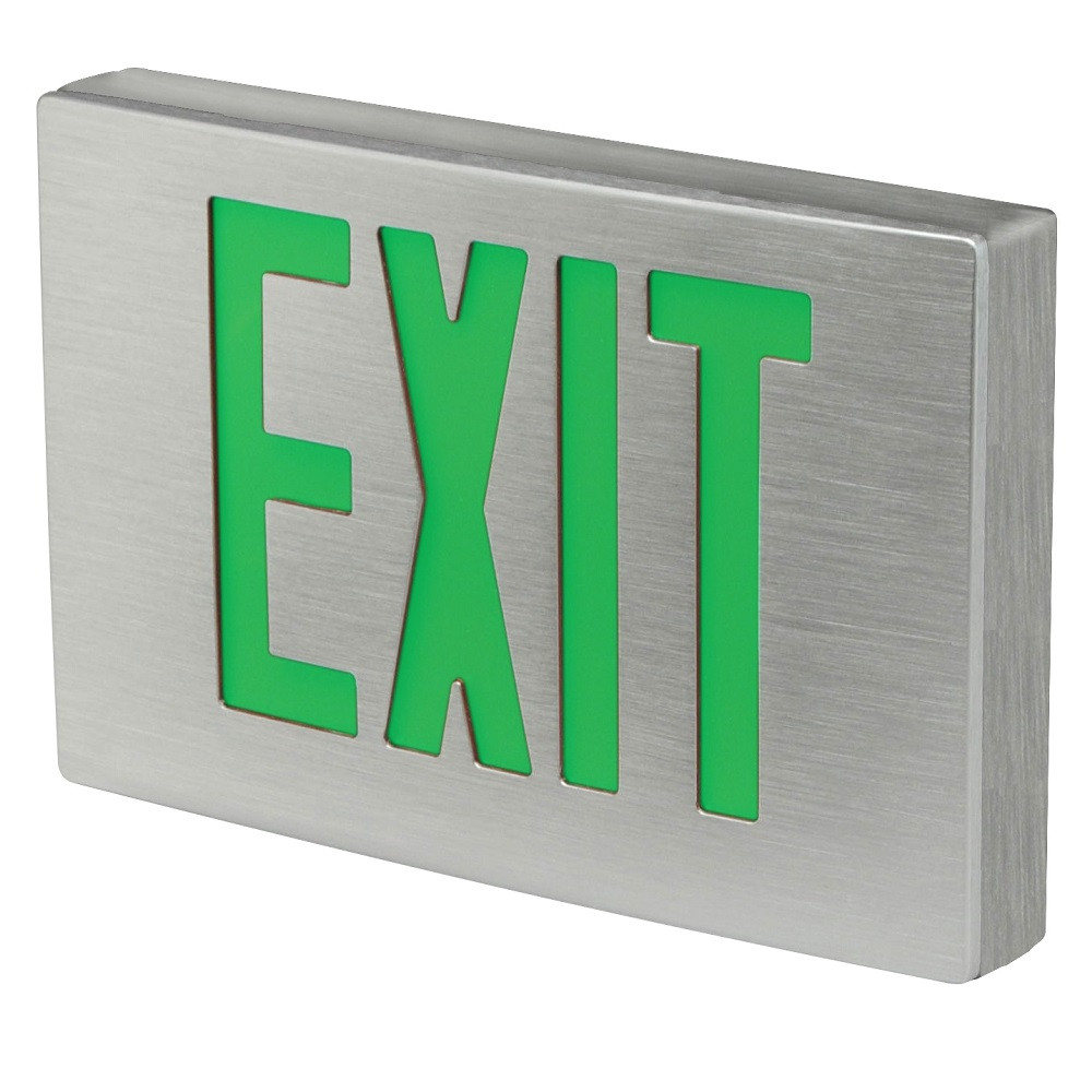Die-Cast Aluminum Exit Sign, Double Face with Battery Backup Options