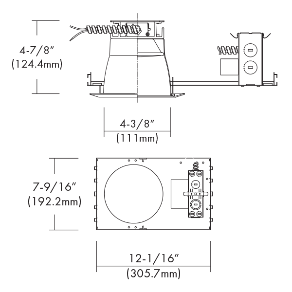 4" LED Commercial Flat Frame-in Kit, 14W, Universal Dimming