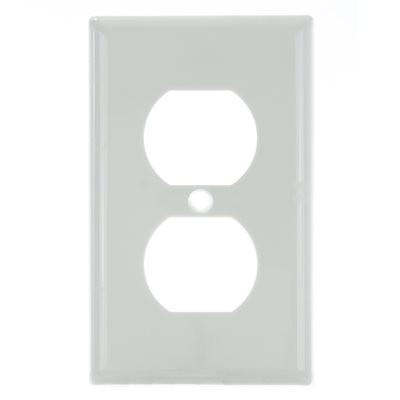 Sunlite E211W 1-Gang Duplex Receptacle Plate, White, Smooth Face ...