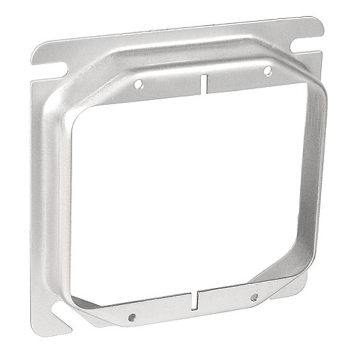 Garvin Industries 4" Square Two Gang Device Ring, 3/4" Raised, Steel