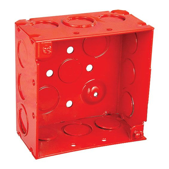Garvin Industries 4" Square Life Safety Box, 2-1/8" Deep, Welded, Red ...