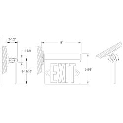 RXL17 Series Sloped or Flat Ceiling Exit Sign – Single Face