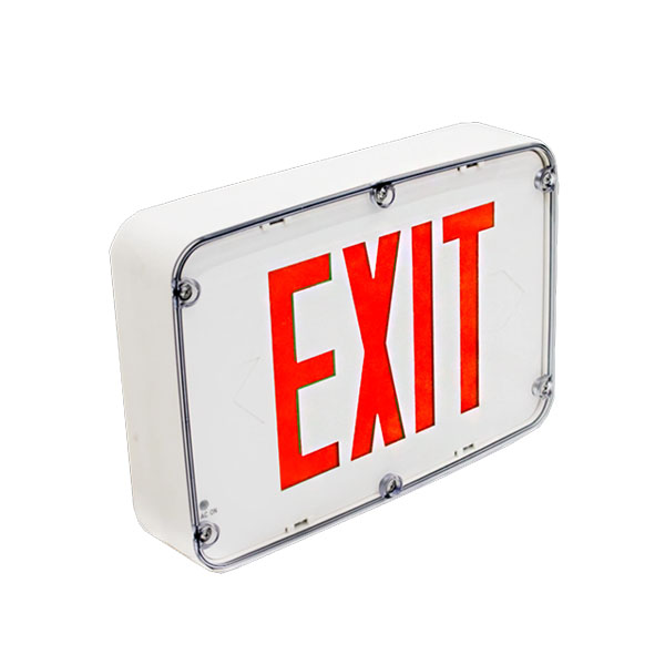 NEMA 4X LED Double Faceplate Exit Sign, White