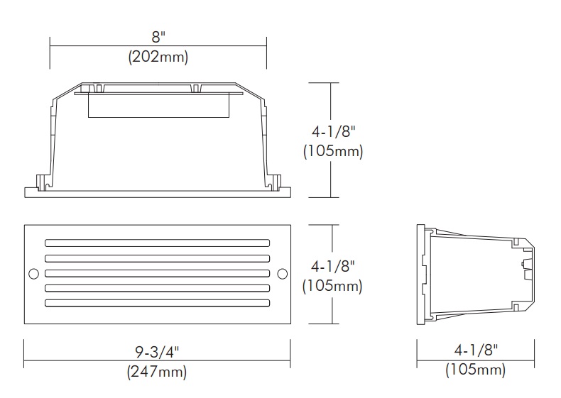 Louvered Face Plate for LED Exterior Step Light