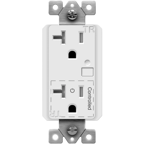 Plug Load Receptacle, 20A 125V AC, Internal Relay, Back Wired Installation