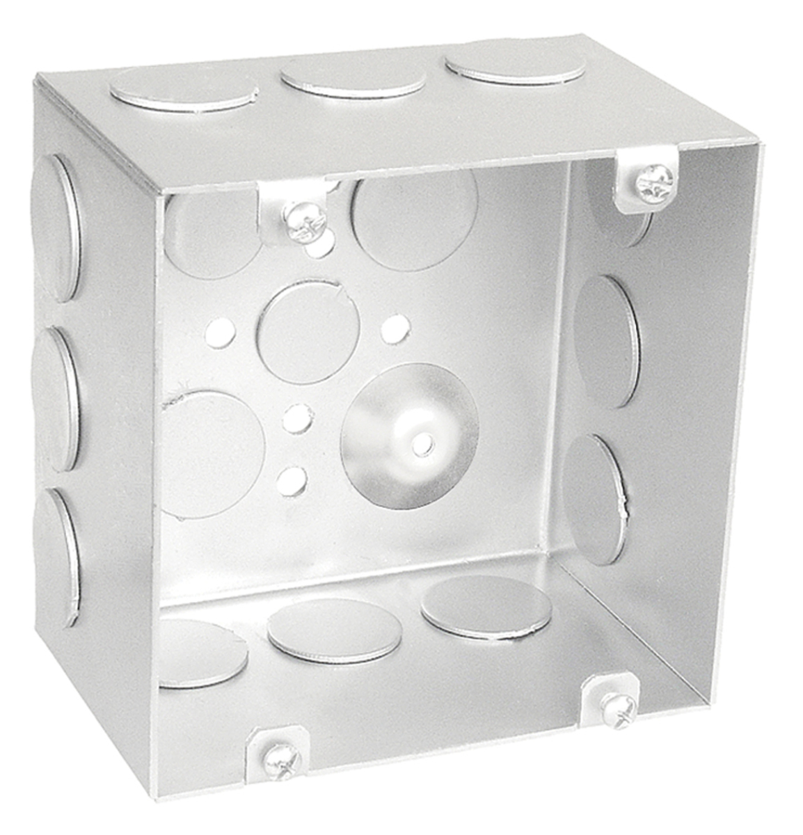4-11/16" Square Box, 3" Deep, Welded, with Conduit KO's