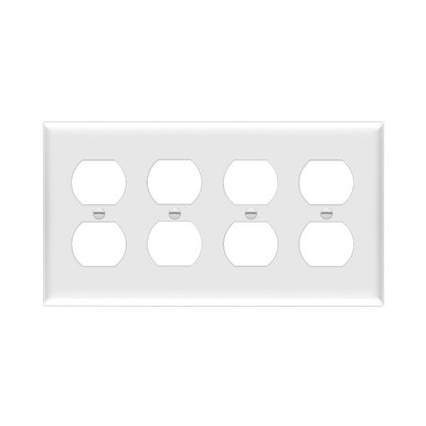 4-Gang Duplex Receptacle Wall Plate, Mid-Size