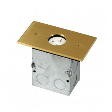 1-Gang Floor Box Assembly - 20A Tamper-Weather Resistant Single Receptacle