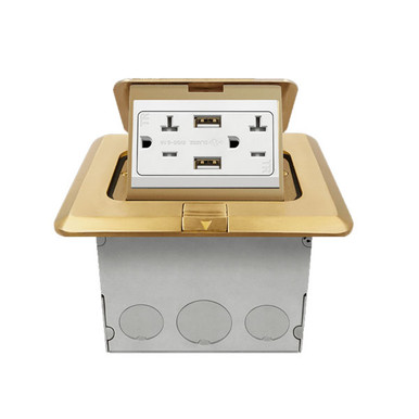 1-Gang Floor Box Assembly - 20A Tamper-Weather Resistant Receptacle