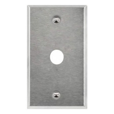 1-Gang 0.625" Dia. Hole Telephone/Cable Outlet Wall Plate Stainless Steel