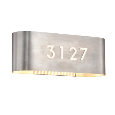 15 Watt LED Hotel Room Number Lighting Sconce, Satin Nickel - RelightDepot