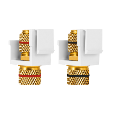Banana Plug Binding Post Keystone Jack Inserts, Black/Red
