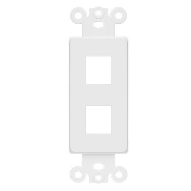 Decorator Adapter 2-Port Keystone Plate, Thermoplastic, White
