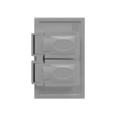 Horizontal Duplex Outlet Cover Plate, Weatherproof, Polycarbonate
