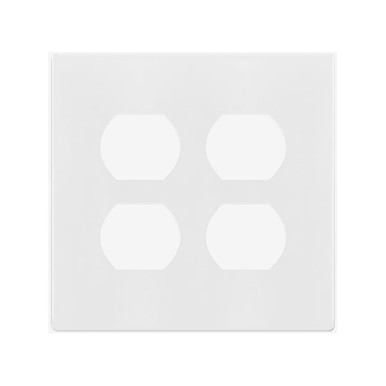 2-Gang Duplex Screwless Wall Plate, Thermoplastic