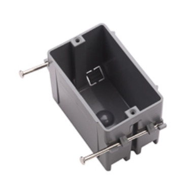 Plastic Outlet Box, 1-Gang, 18 cu in, 4 Knockouts