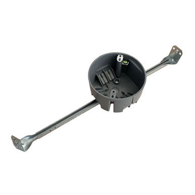 Round Electrical Outlet Box, 20 cu in, 6 Integral Clamps, Bar Hanger:16 ...