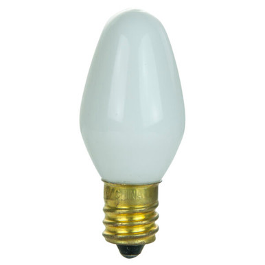 7 Watt C7 Night Light, Candelabra Base, White