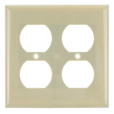 2-Gang Receptacle, Duplex Wall Plate, Plastic, Matching Screws Included ...