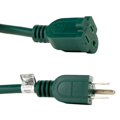 Green Extension Cord, 20', Heavy Duty, 16/3