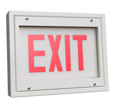 Clean Room Exit Sign, Double Face, 20 Gauge Cold Roll Steel, Red, Multi ...