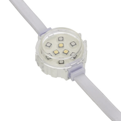 Pixel Dot Light String, RGBW, Transparent Flat Lens, White Housing