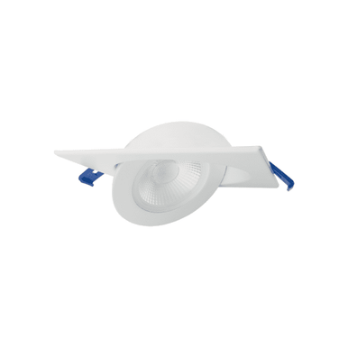 4" Square Floating Gimbal Recessed LED, 5CCT, 9W, White Trim