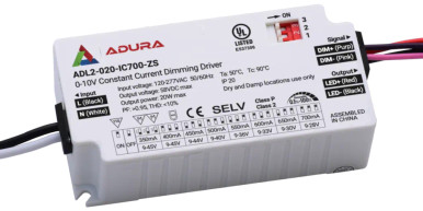 Constant Current Isolated LED Driver, 0-10V Dimming, 350-700mA, 20W