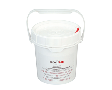 1/2 Gallon Dry Cell Battery Recycling Pail, 8/Case