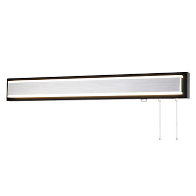 2ft Hospital Overbed Light, Brushed Aluminum/Black, Acrylic, 30W