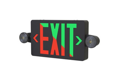 Emergence Series, Black Thermoplastic Combination Exit Sign/Emergency ...