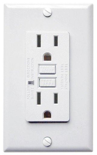 Commercial LED GFCI Receptacle, 15A, 120V, Self-Test, UL2015 Compliant