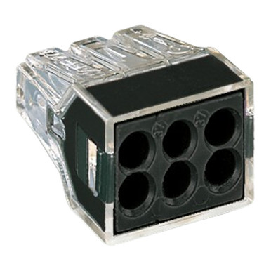 Green Creative WALL NUT, Black, Wago Quick Connector, 6 Holes