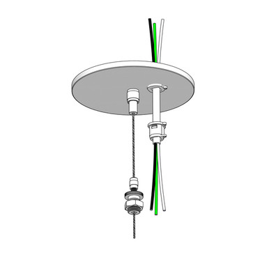 Cable Canopy Kit, White or Black Finish, 2-Piece Cable Coupler, GR-3/8 ...
