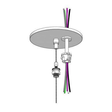 Cable Canopy Kit, White and Black Finish, 2-Piece Cable Coupler, GR-1/4 ...