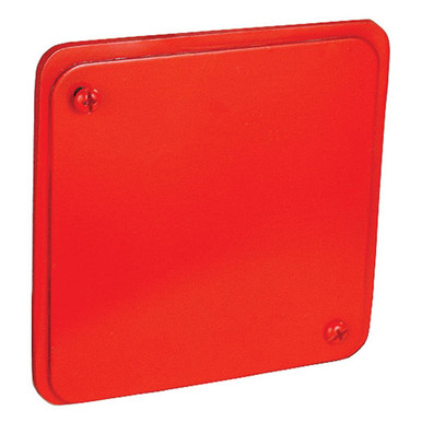 Garvin Industries 4" Square Cover, Plenum Rated, Red, Flat