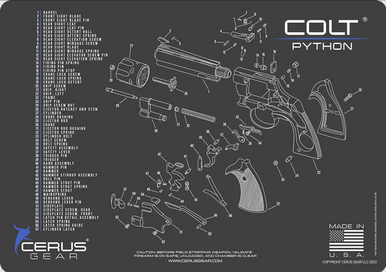 Cerus Gear Cleaning MAT-COLT PYTHON SCHEMATIC - CHARCOAL GRAY/CERUS BLUE